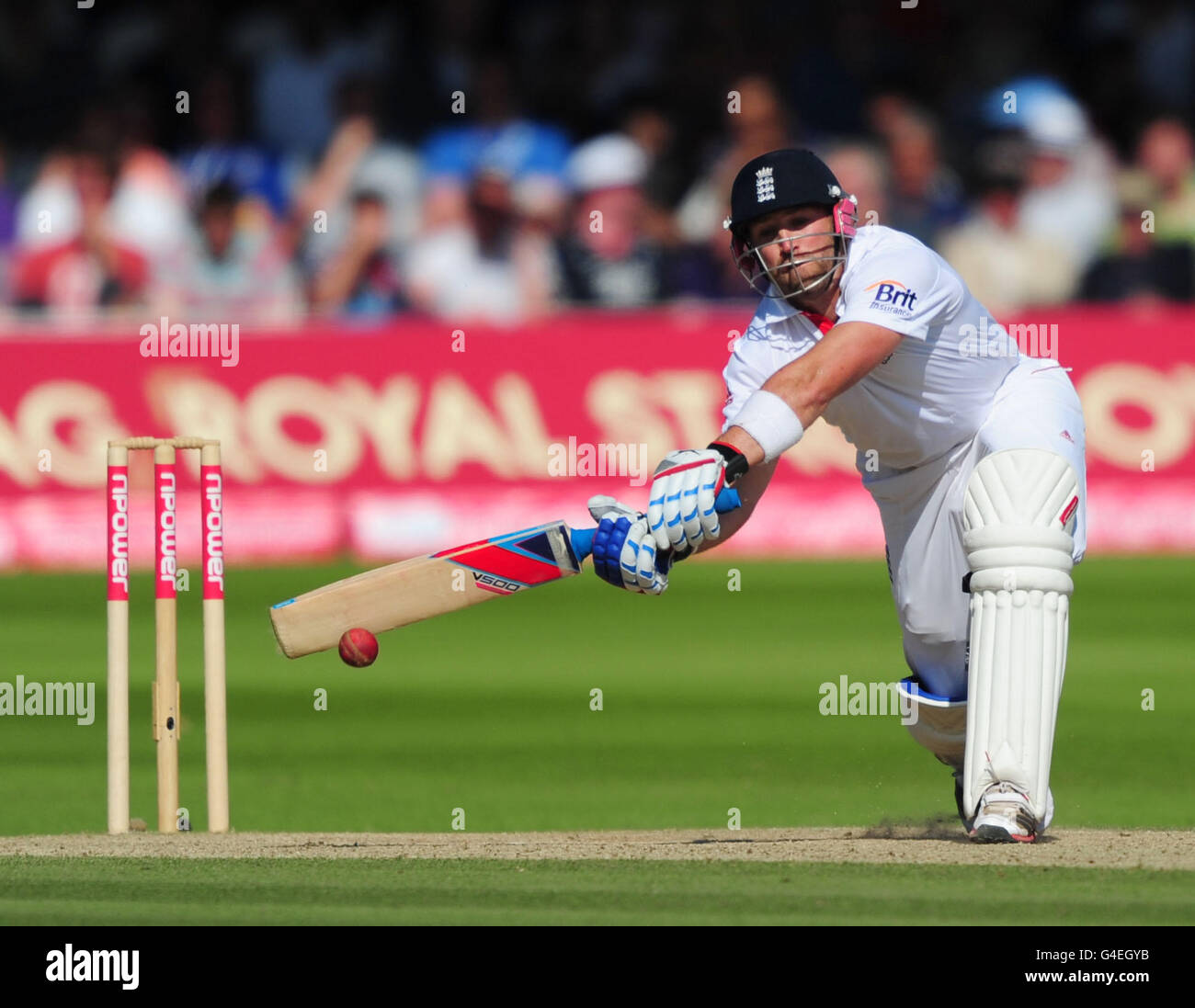 England's Matt Prior in action on the way to his century Stock Photo ...