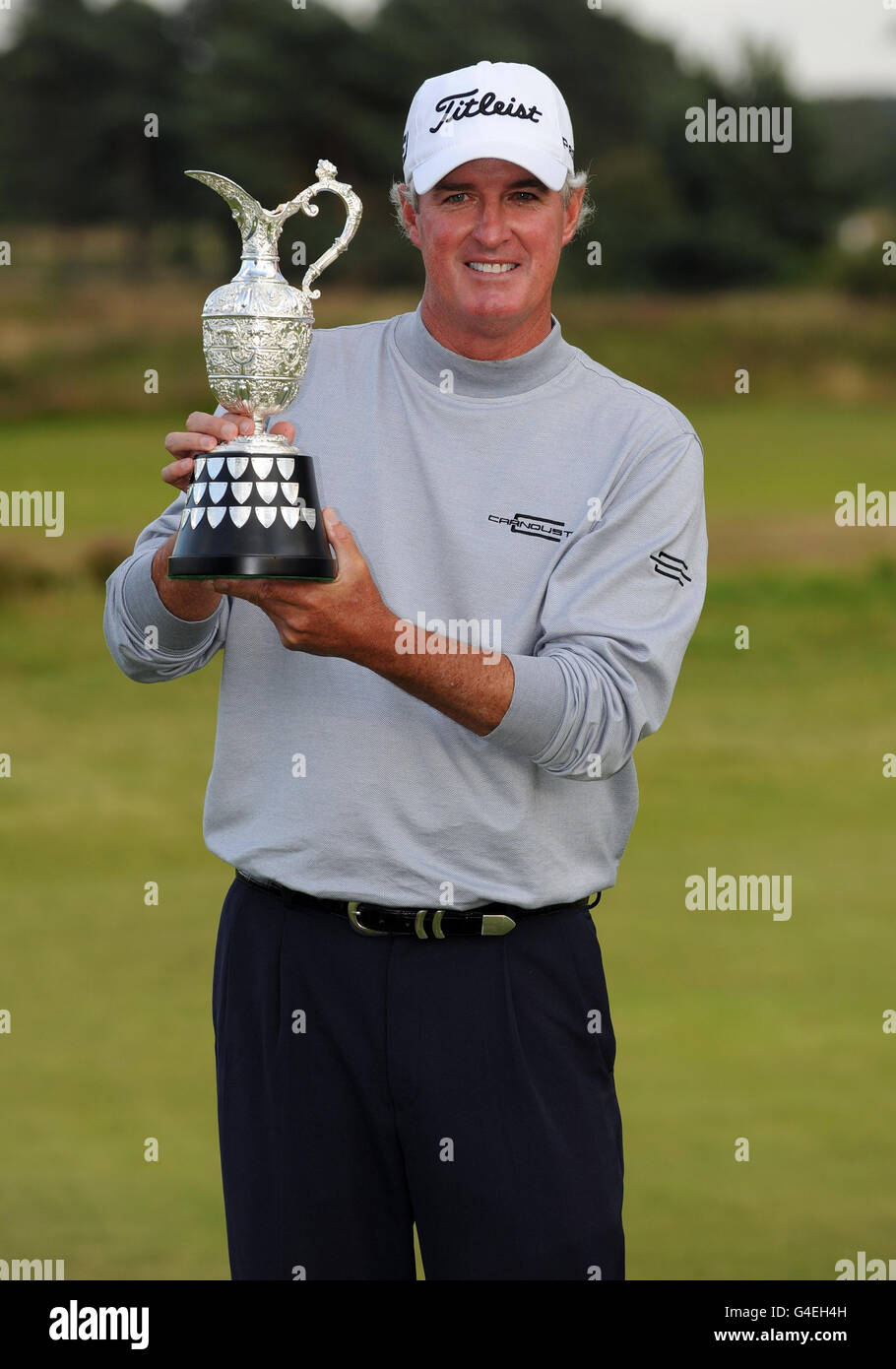USA's Russ Cochran with the trophy after winning the Senior Open ...