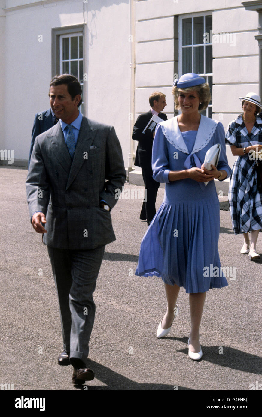 The prince princess of wales visiting clwyd in north wales hi-res stock ...