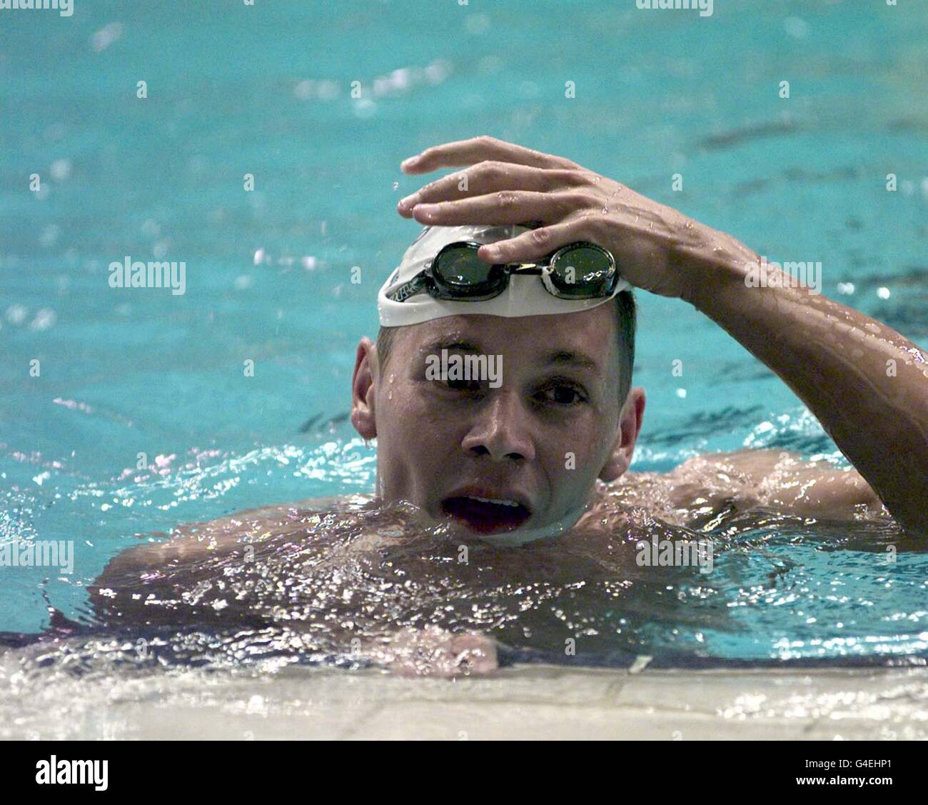 James Hickman, reacts as he is disqualified from the men's 100 mtrs ...