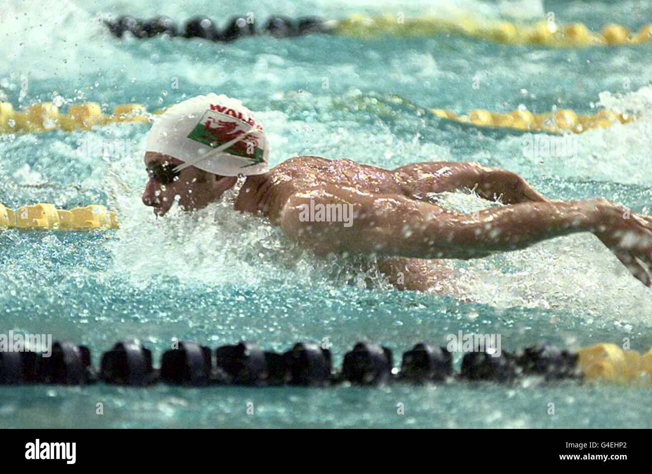Mike Watkins of Wales during the men's 100 mtrs Butterfly 'B' final at ...