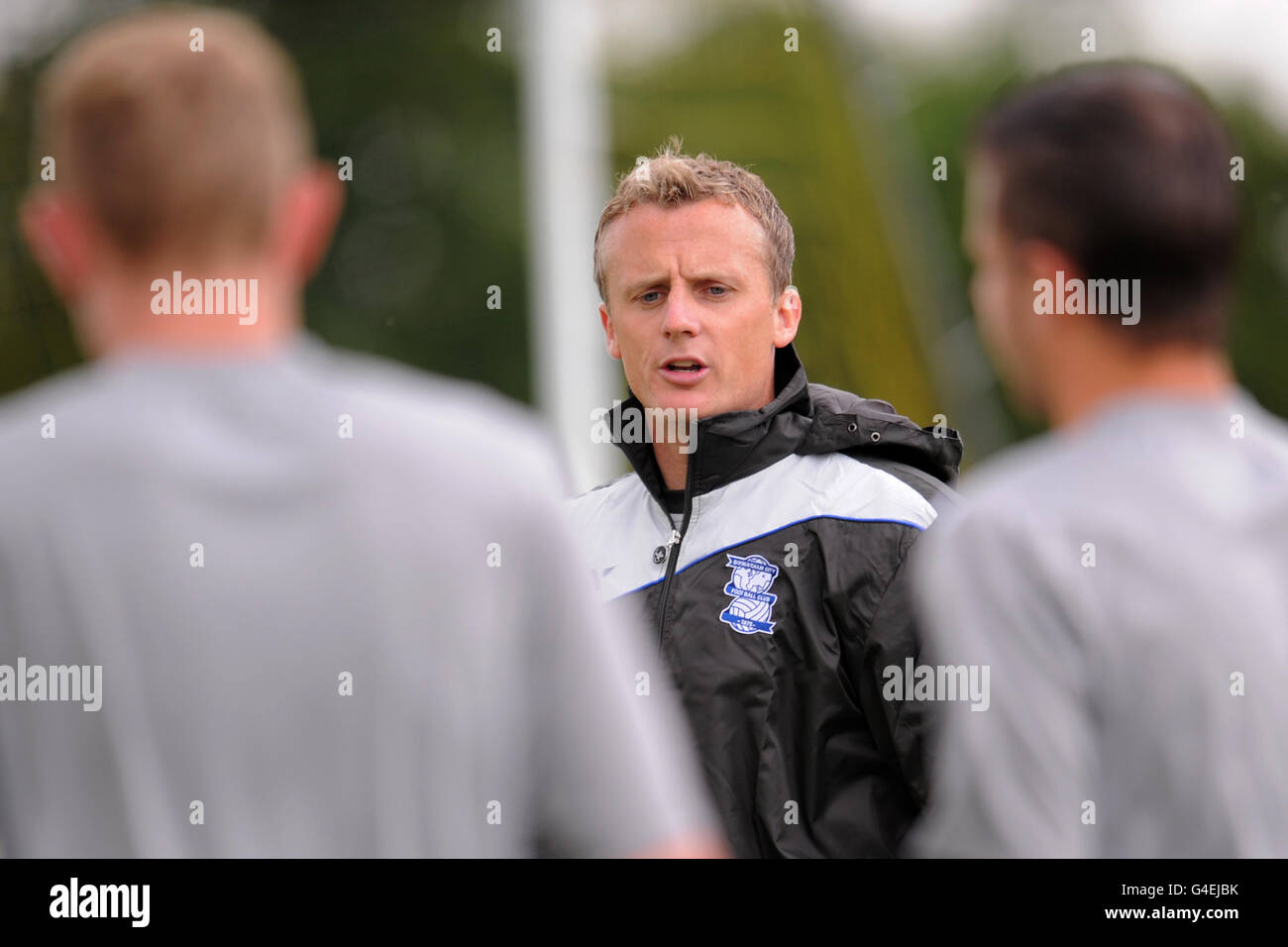 Birmingham City Reserve Team Coach Richard Beale warms up with his ...