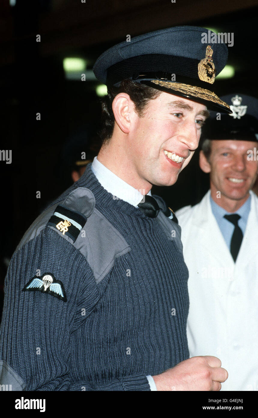 PA NEWS PHOTO 6/12/79 PRINCE CHARLES DURING HIS VISIT TO RAF BRAWDY. HE ...