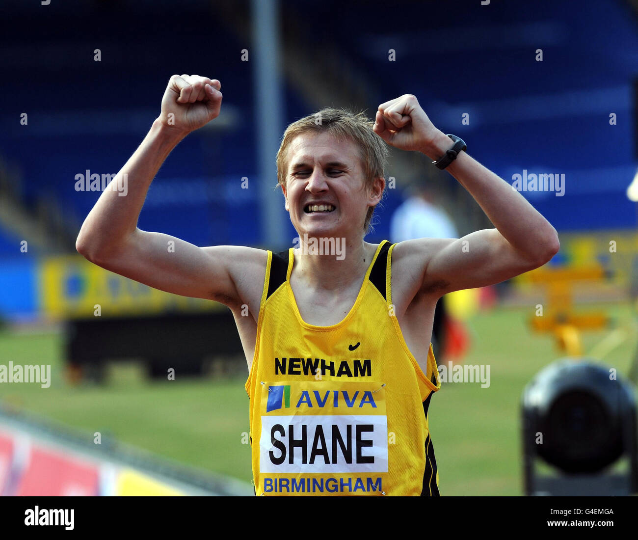 James Shane celebrates his victory in the Men's 1500m Final during the ...