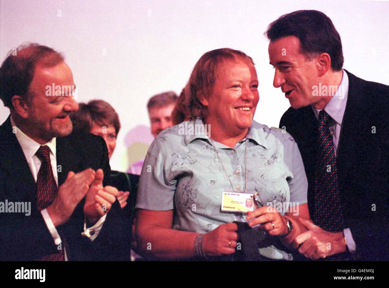 Trade and Industry Secretary Peter Mandelson (R) and Foreign Secretary ...