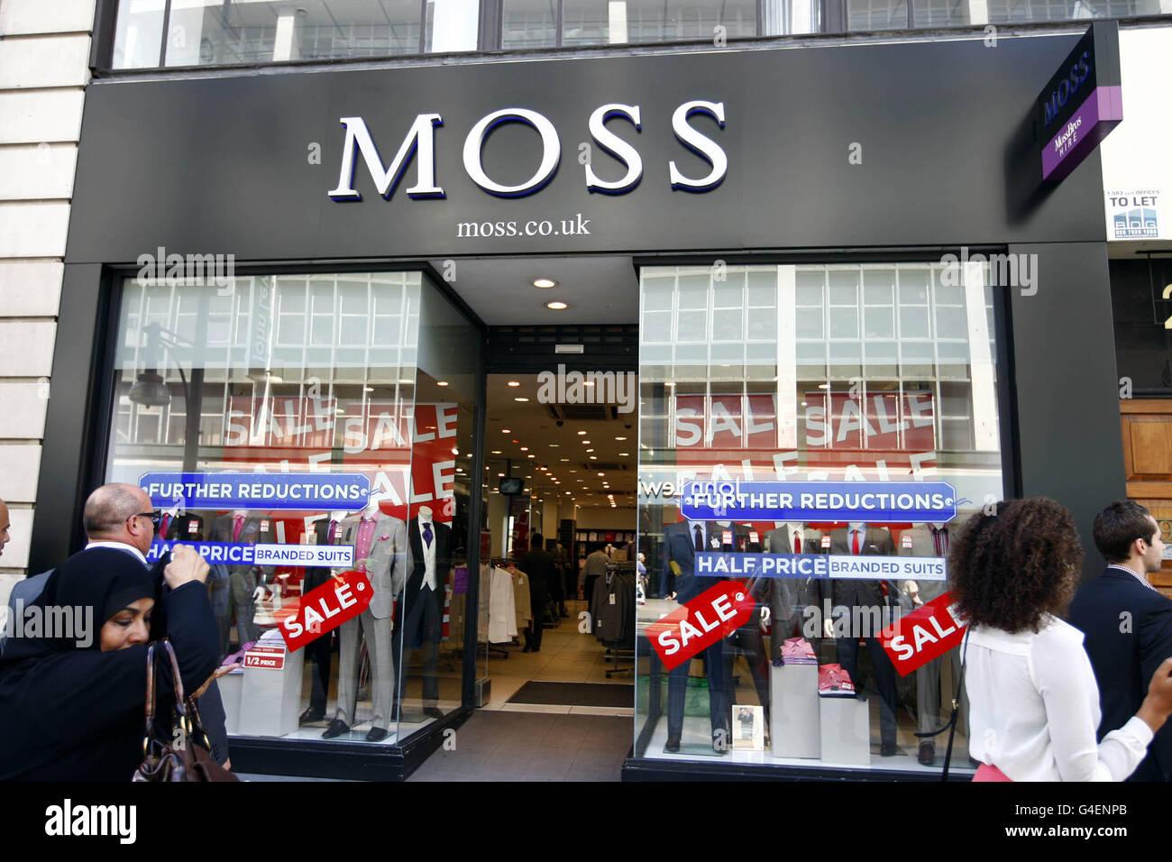 Moss bros store in londons oxford street hi-res stock photography and ...