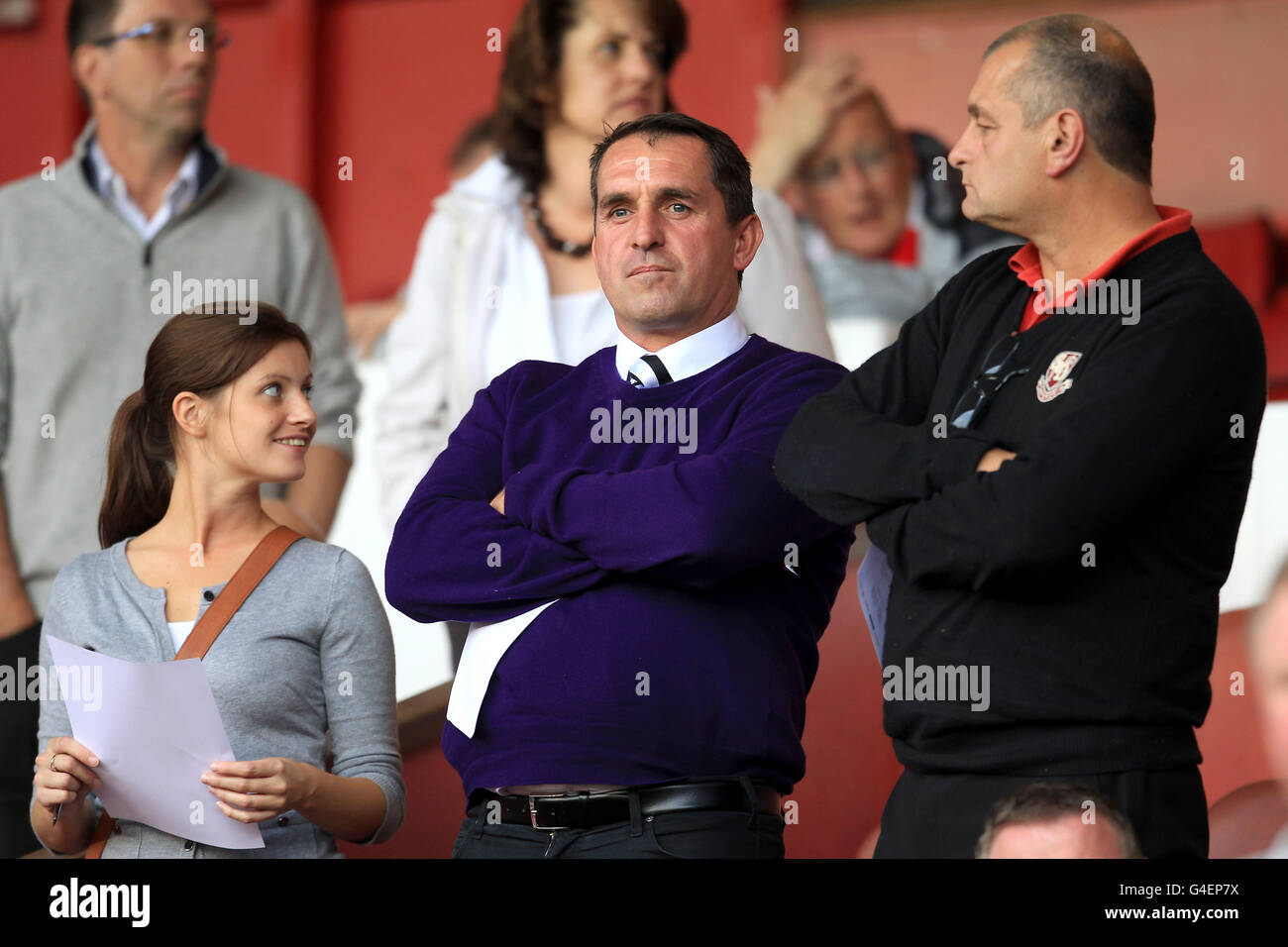 Notts County manager Martin Allen (centre) in the stands prior to kick ...