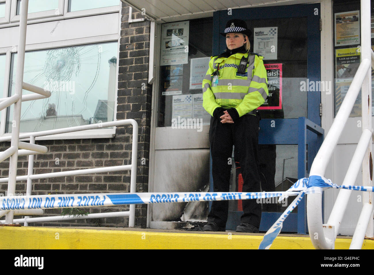Canning Circus police station in Nottingham after it was firebombed ...