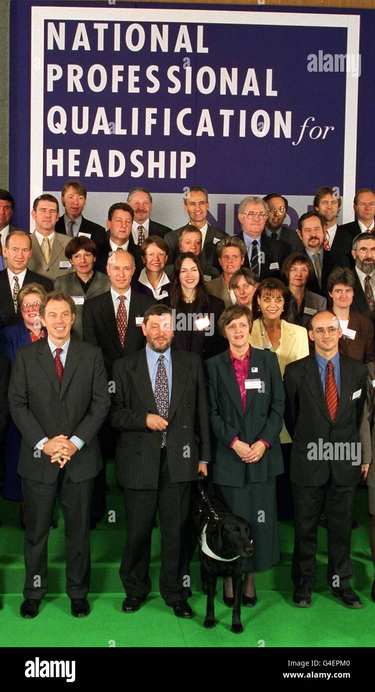Education secretary david blunkett left and his guide dog hi-res stock ...