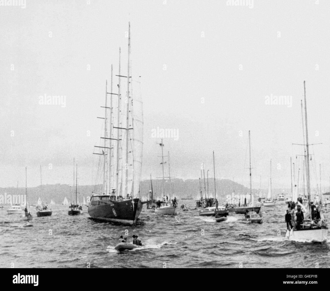 Frenchman Alain Colas' massive 236-ft schooner, Club Mediterranee ...