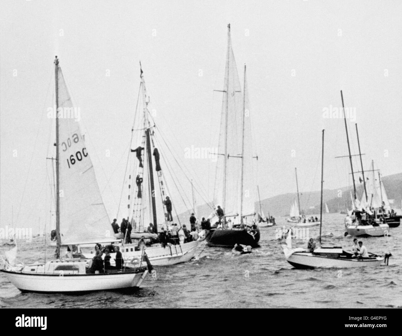 Accompanying craft at Plymouth as the transatlantic race fleet gets ...