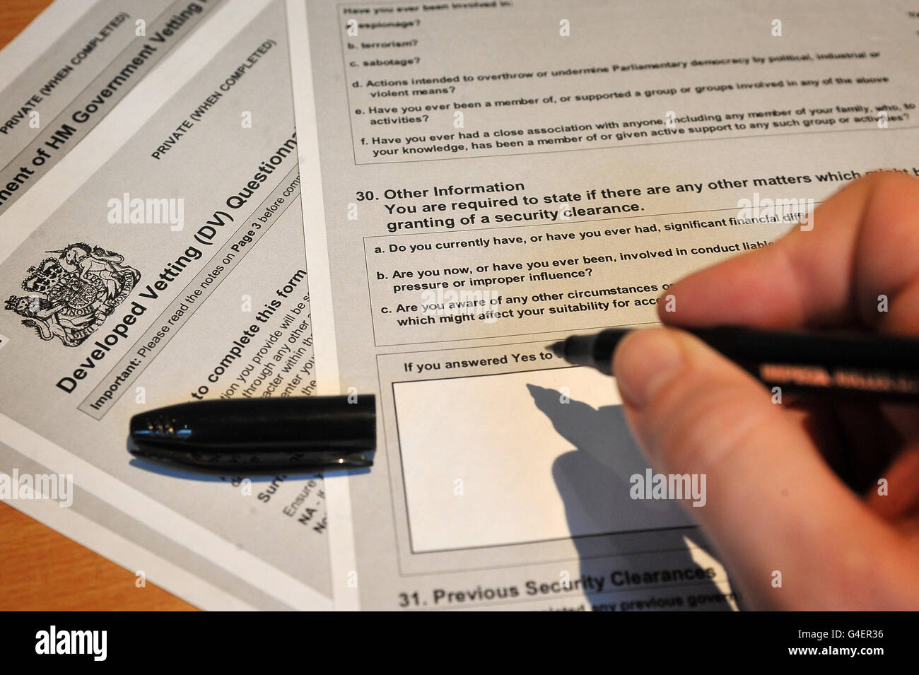 Picture posed by model. A British Government Developed Vetting ...