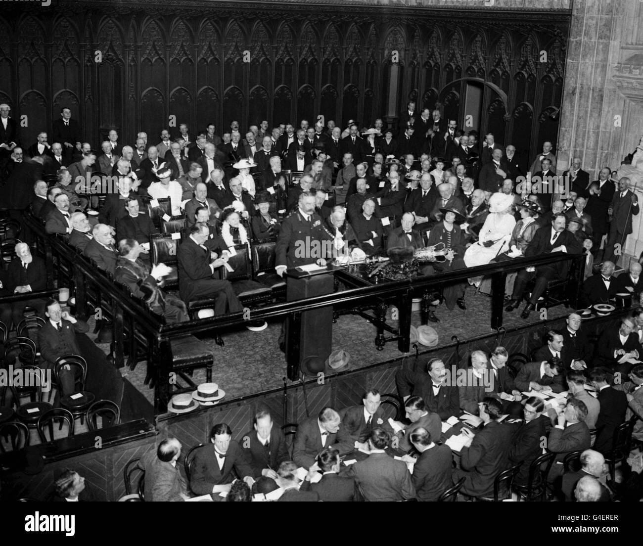 Lord Kitchener making his great recruiting speech at the Guildhall in ...