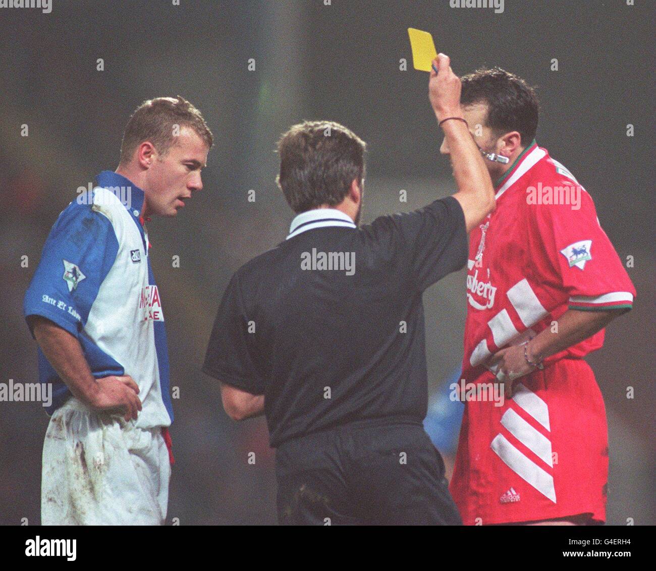 COCA COLA CUP SOCCER. NEIL RUDDOCK, LIVERPOOL, IS BOOKED BY REFEREE ...