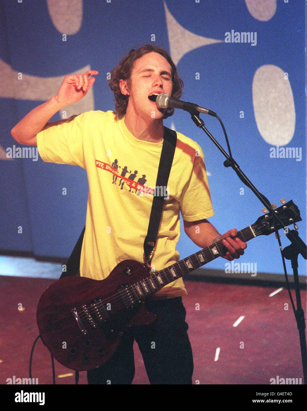 Ian Ball, of Gomez, performs on stage at tonight's (Wed) Mercury Music ...