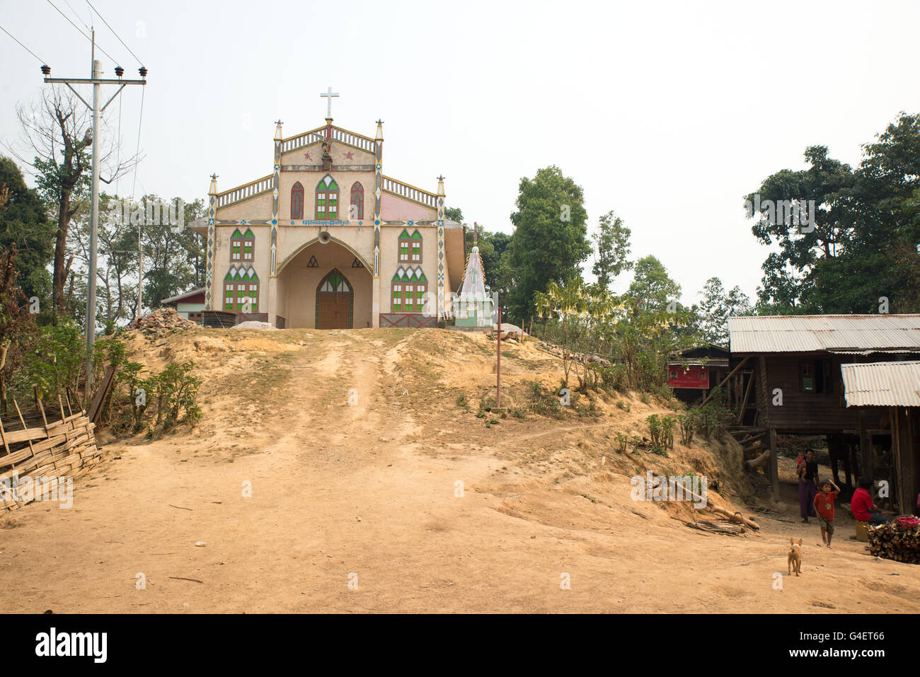 Baptist church in a Kayaw (Bwe) people village, Yosapra village, Kayah ...