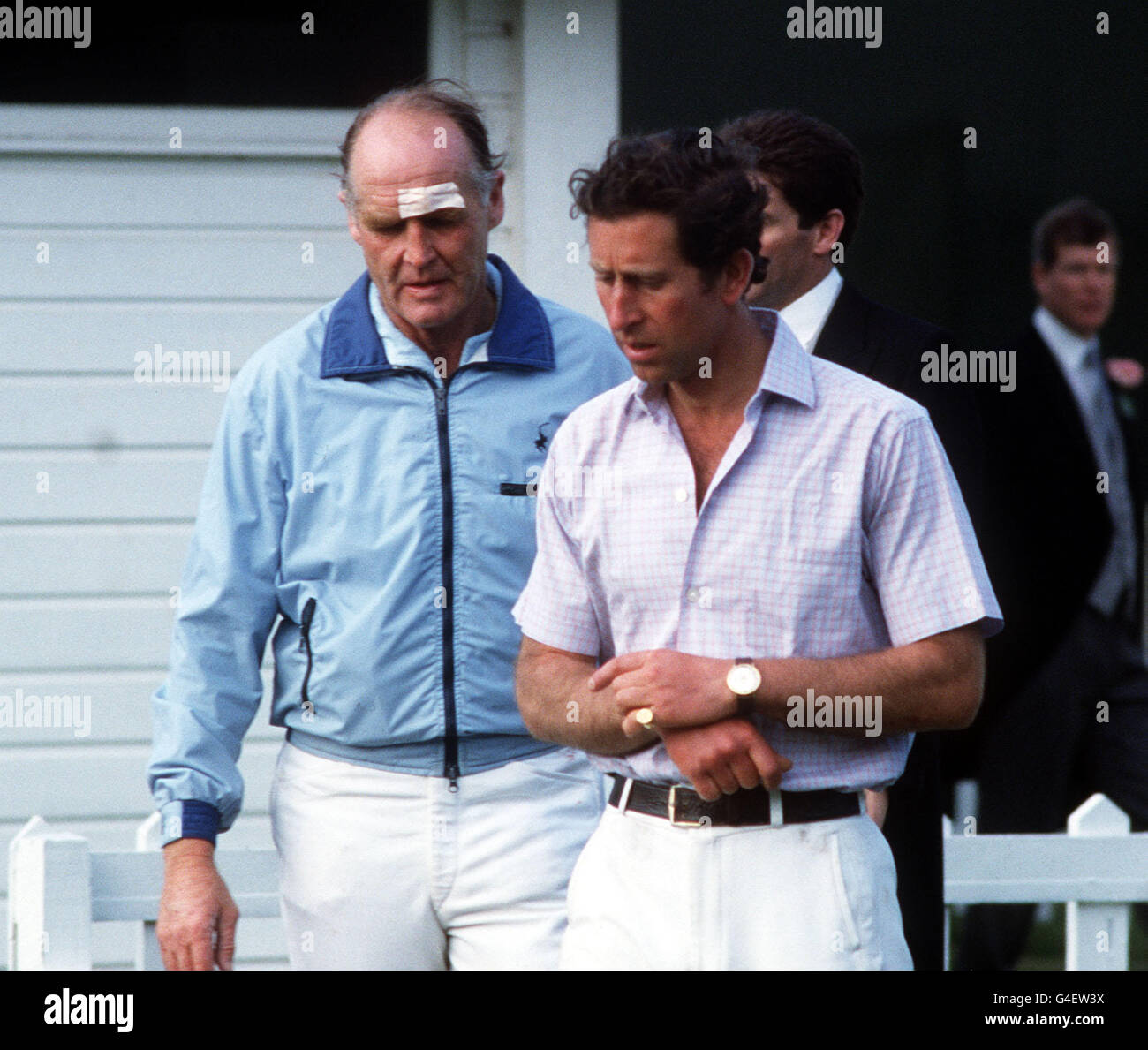 PA NEWS PHOTO 16/6/86 PRINCE CHARLES WITH HIS POLO MANAGER, MAJOR ...
