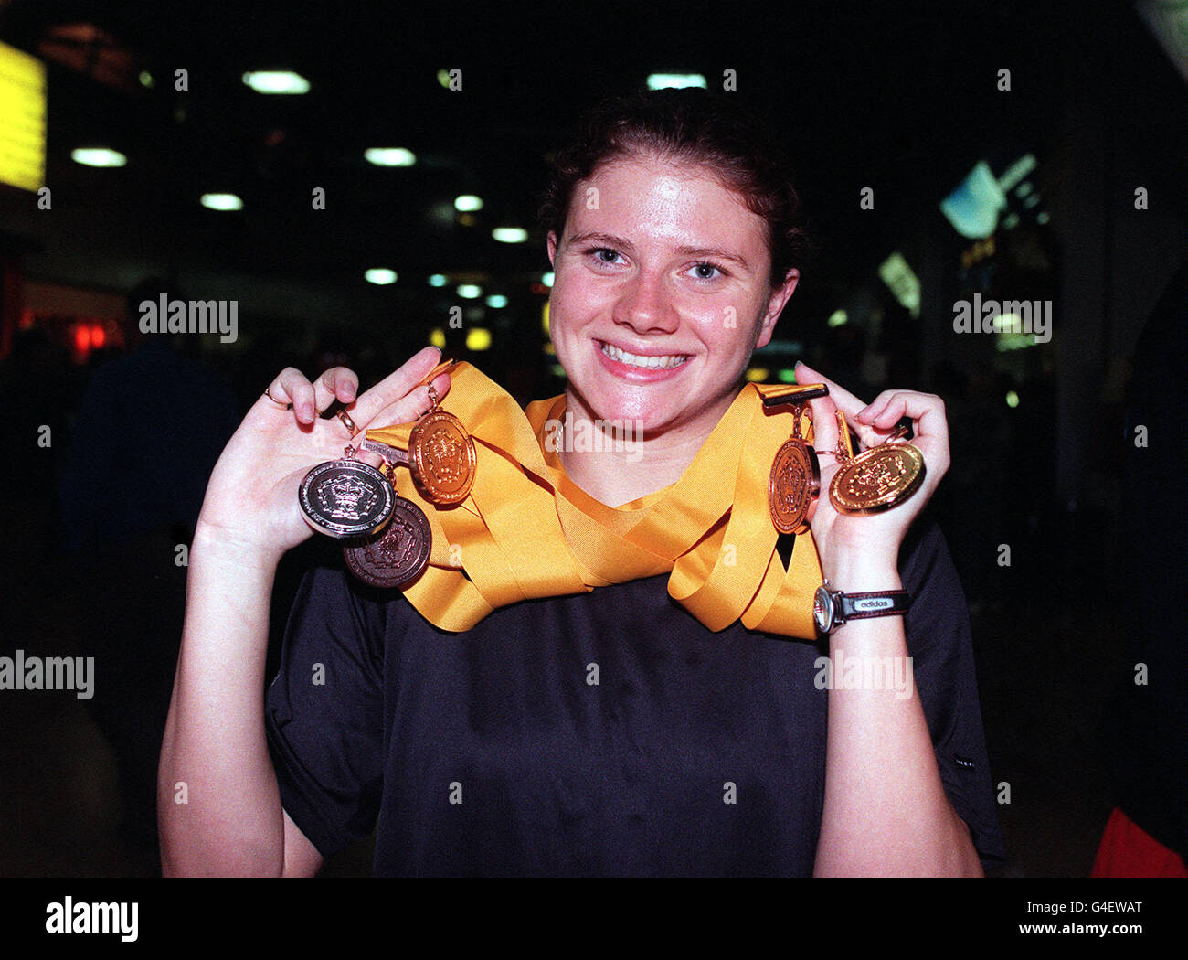 BRITISH SWIMMER SUSAN ROLPH FROM NEWCASTLE WITH HER 5 MEDALS INCLUDING ...