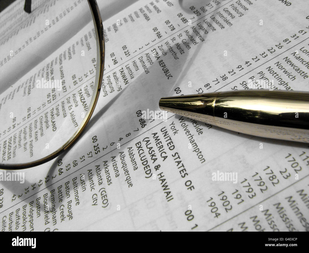 International Calling Codes Stock Photo - Alamy