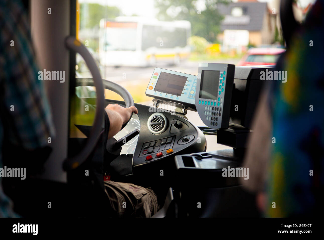 busdriver in cockpit Stock Photo - Alamy
