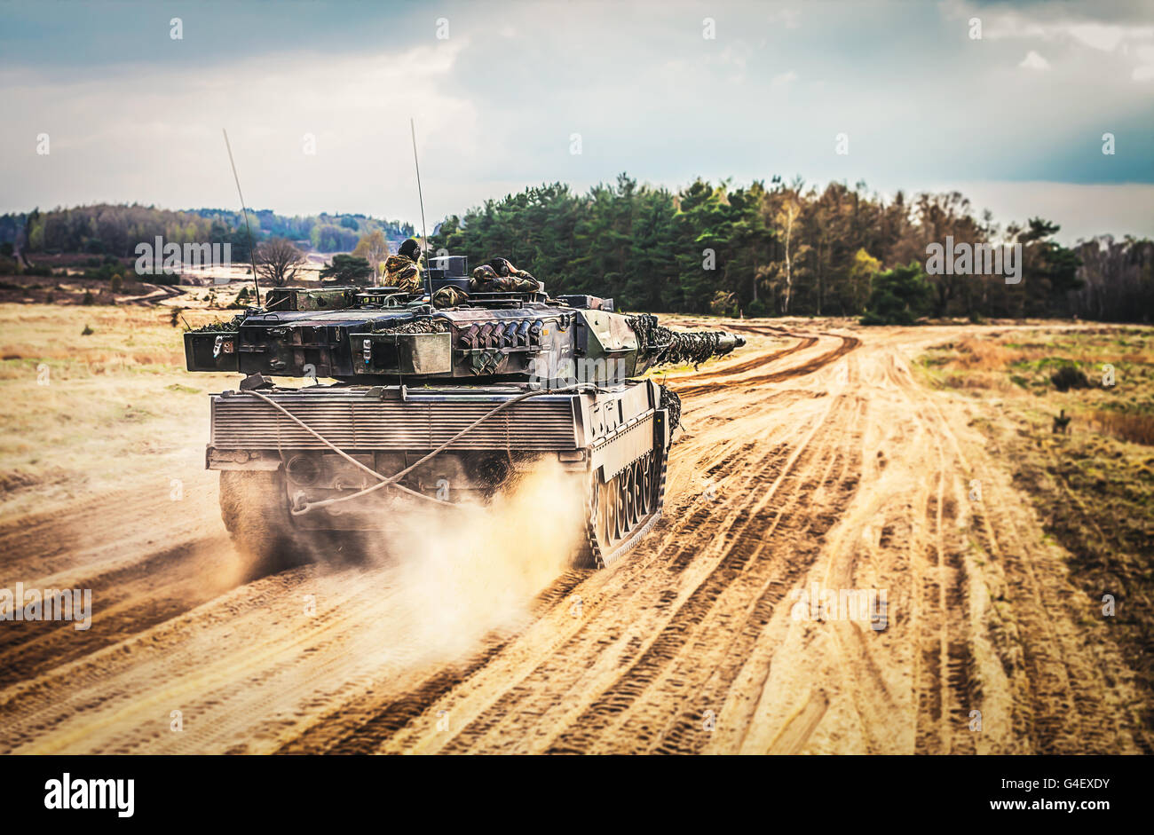 Leopard 2 a 6 tank on battlefield Stock Photo - Alamy
