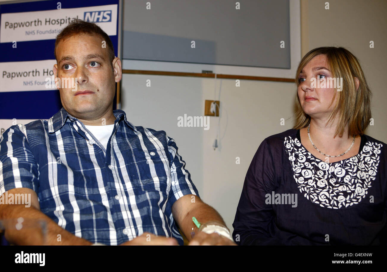 Matthew green during a press conference at papworth hospital hi-res ...