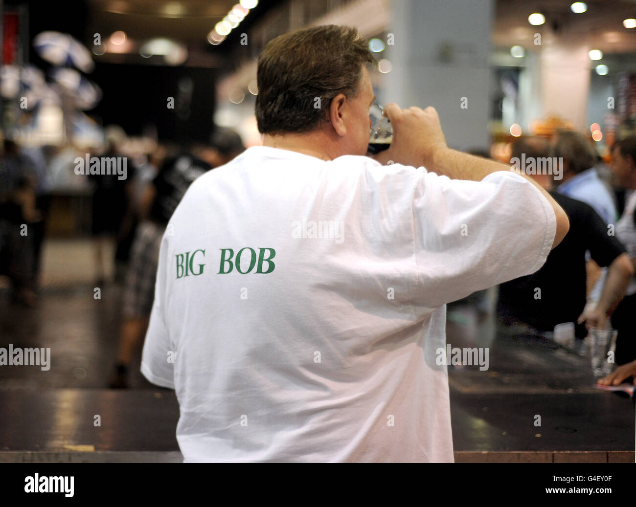 Big Bob (real name not given) enjoys a pint during the first day of the ...