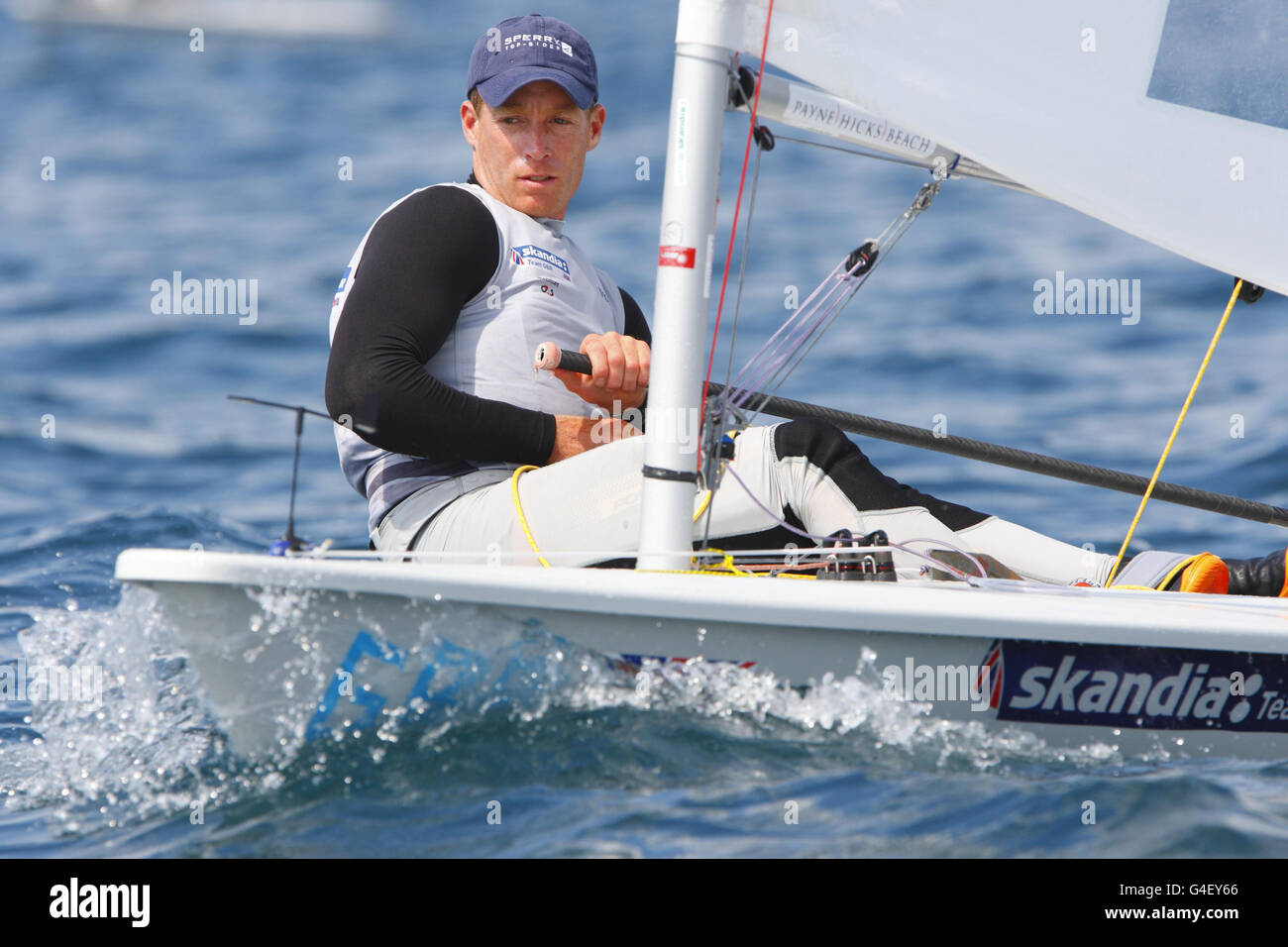 British Olympic gold medalist Paul Goodison during practice during the ...