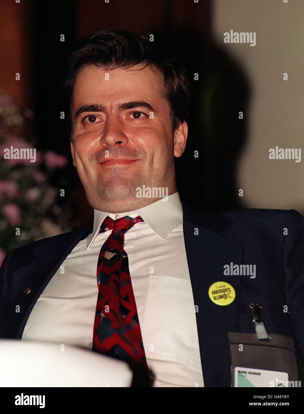 Speaking at the labour party conference in blackpool hi-res stock ...