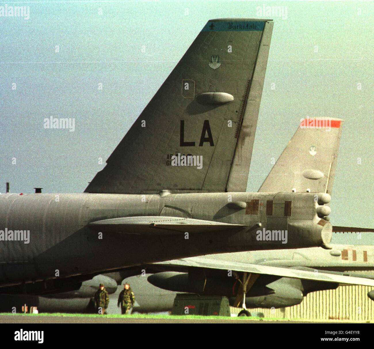 The scene at RAF Fairford in Gloustershire today (Monday) with American ...