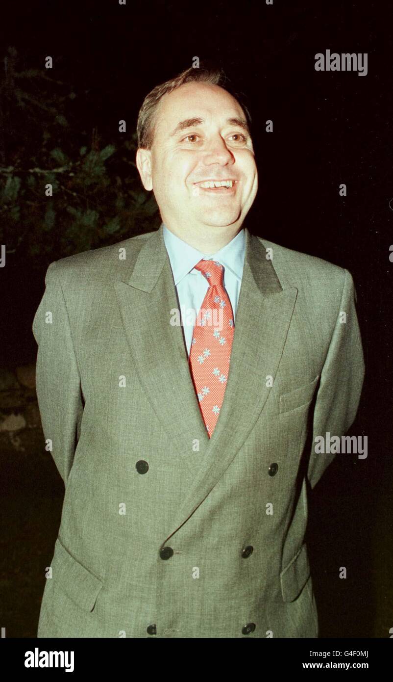 Alex Salmond leader of the SNP leaves the Queen Mother's residence at ...