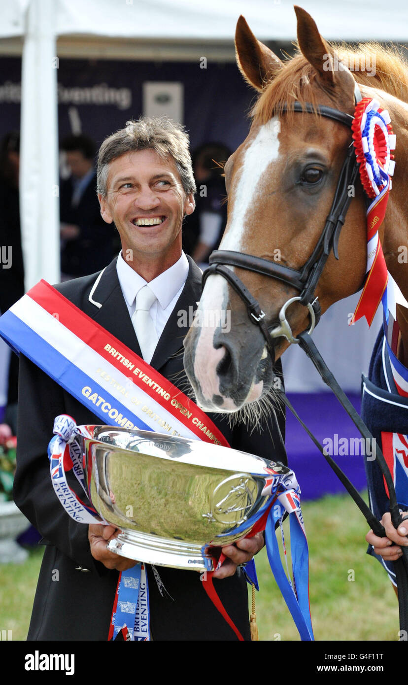 Andrew Nicholson with his horse Nero after winning the British Eventing ...