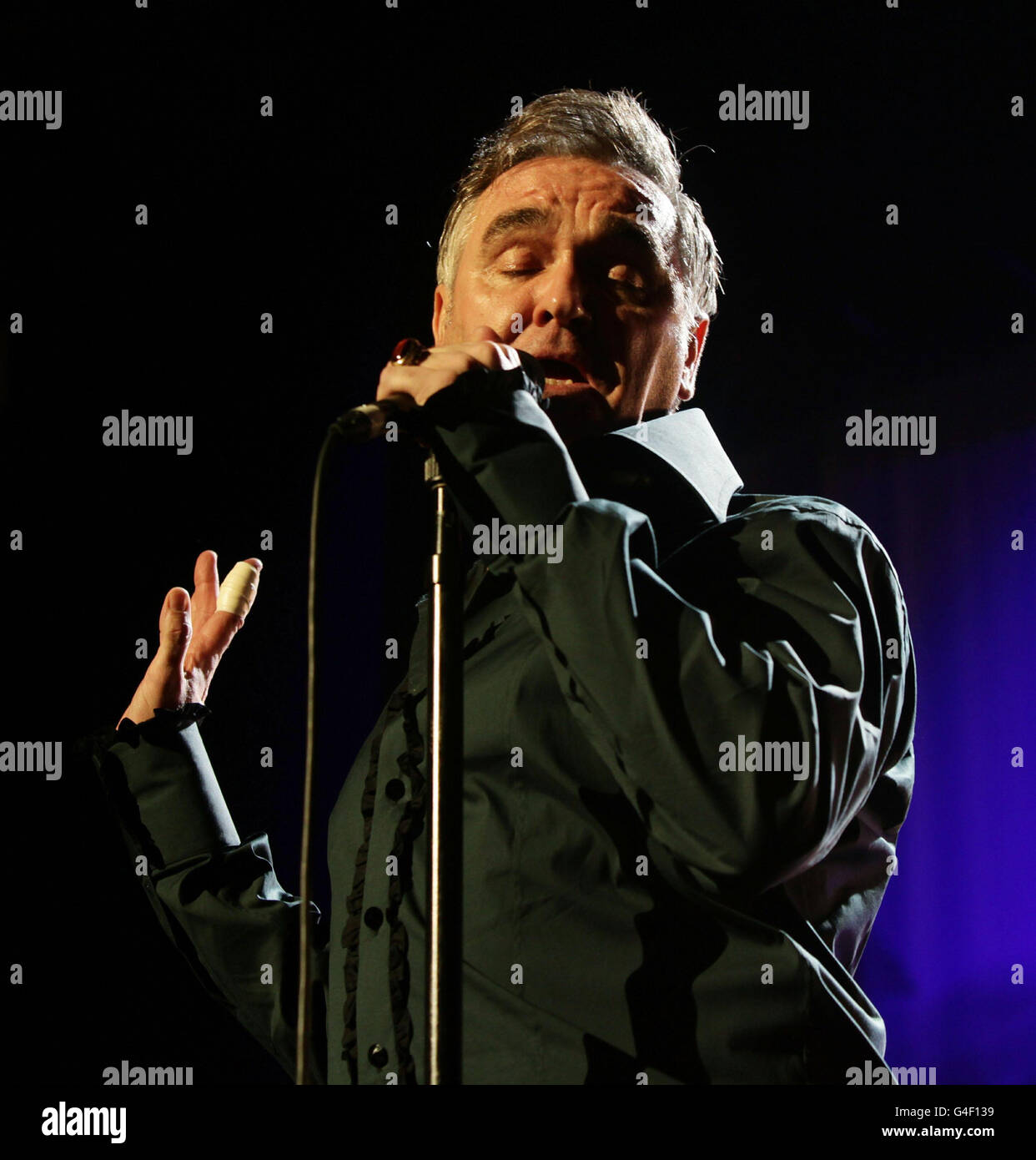 Morrissey in concert - London. Morrissey performs on stage at the O2 ...