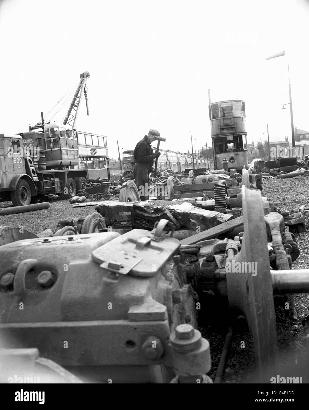 Transport - Tram Scrapyard - Charlton, London Stock Photo - Alamy