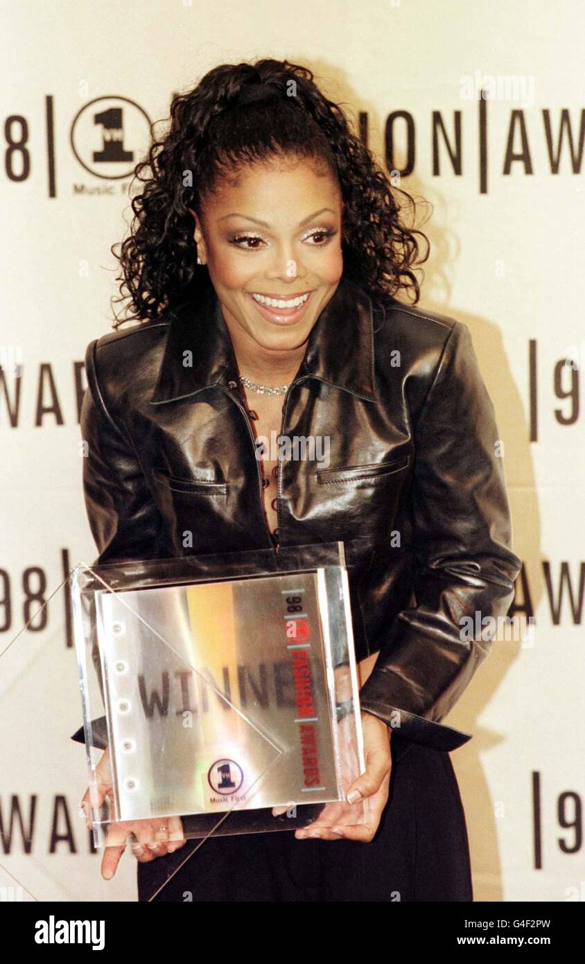 Pop star Janet Jackson after winning the Most Stylish Video award, at ...