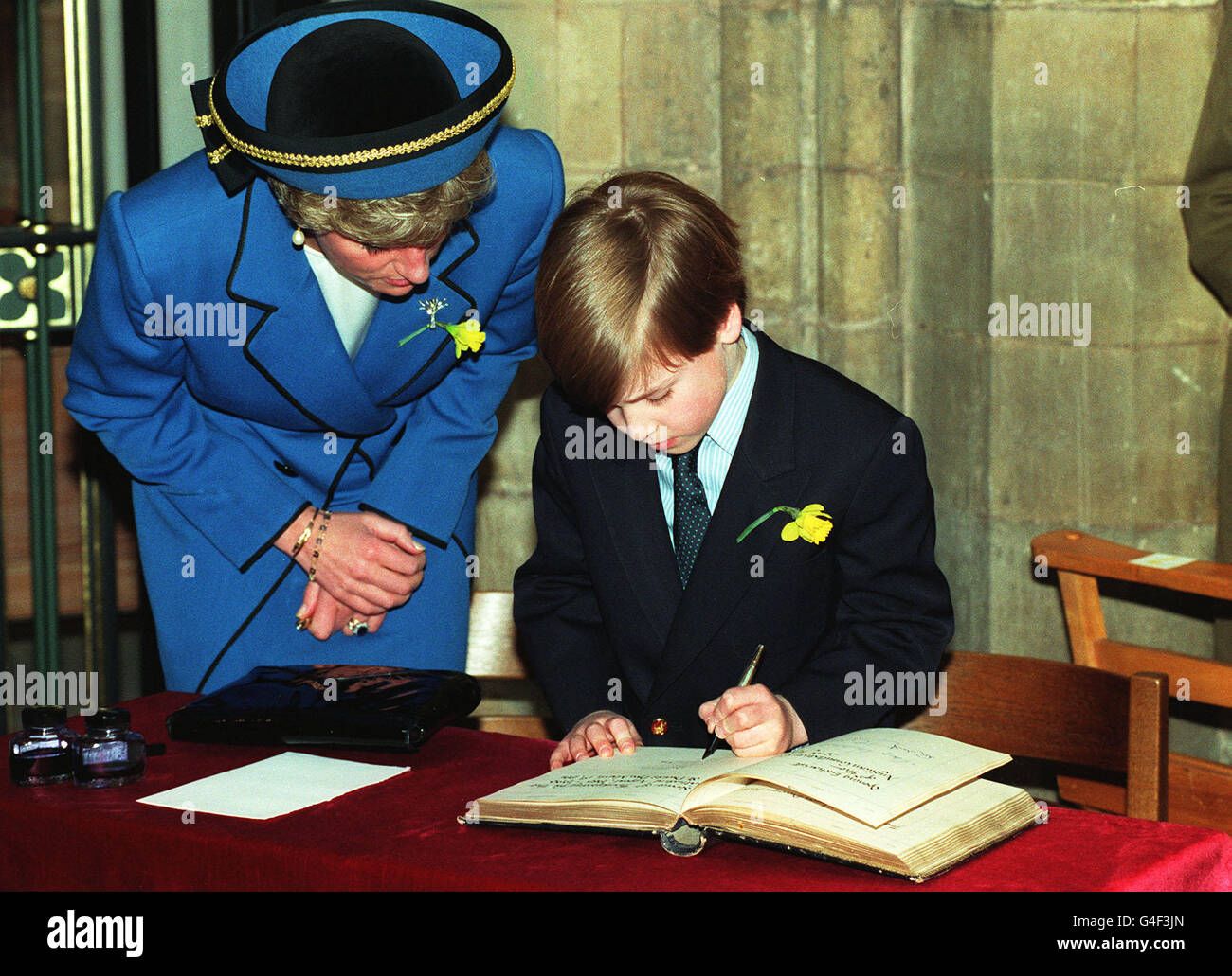 William signs visitors book Stock Photo - Alamy