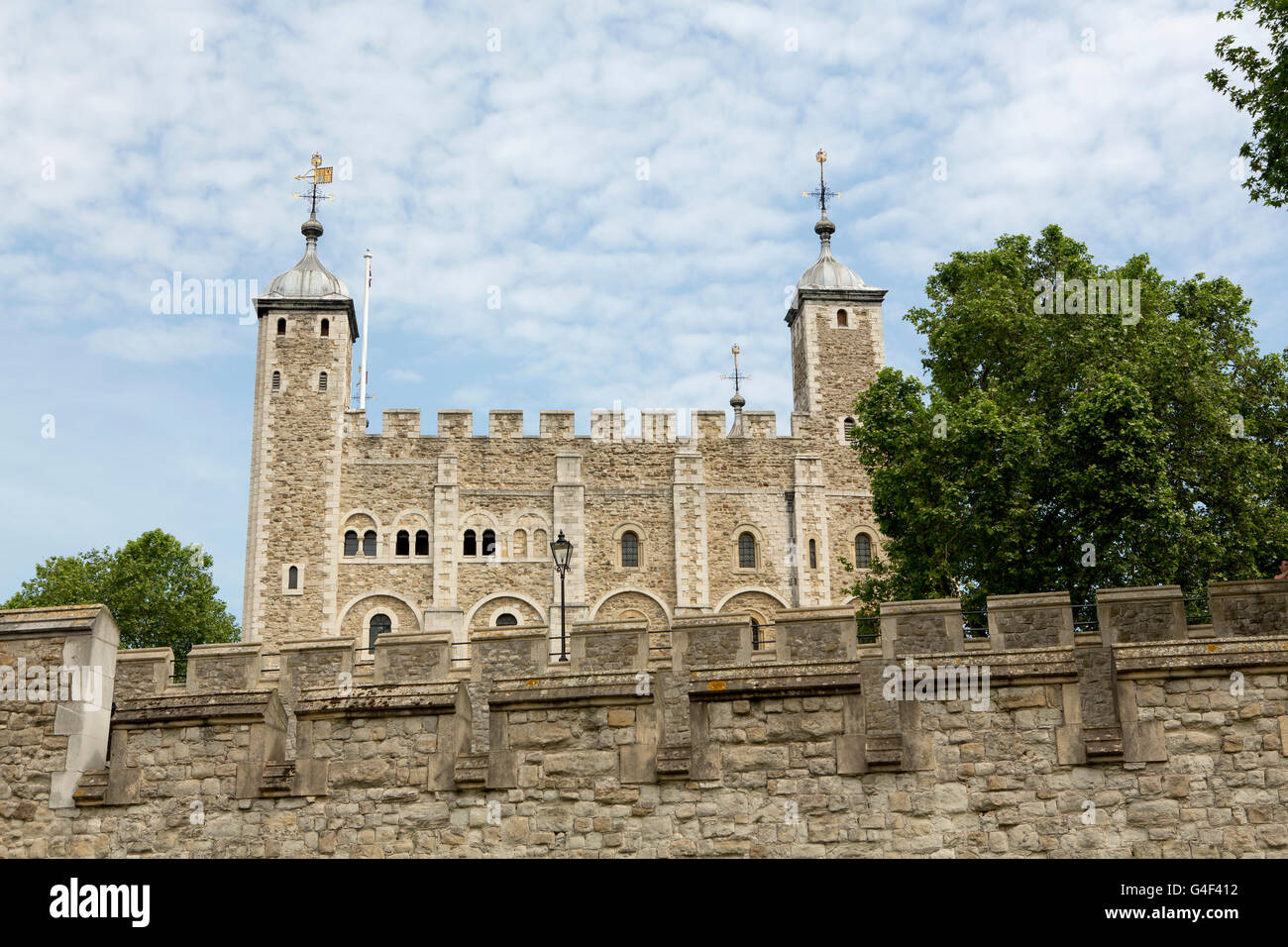 Iconic London landmark the Tower of London. Main tower building with ...