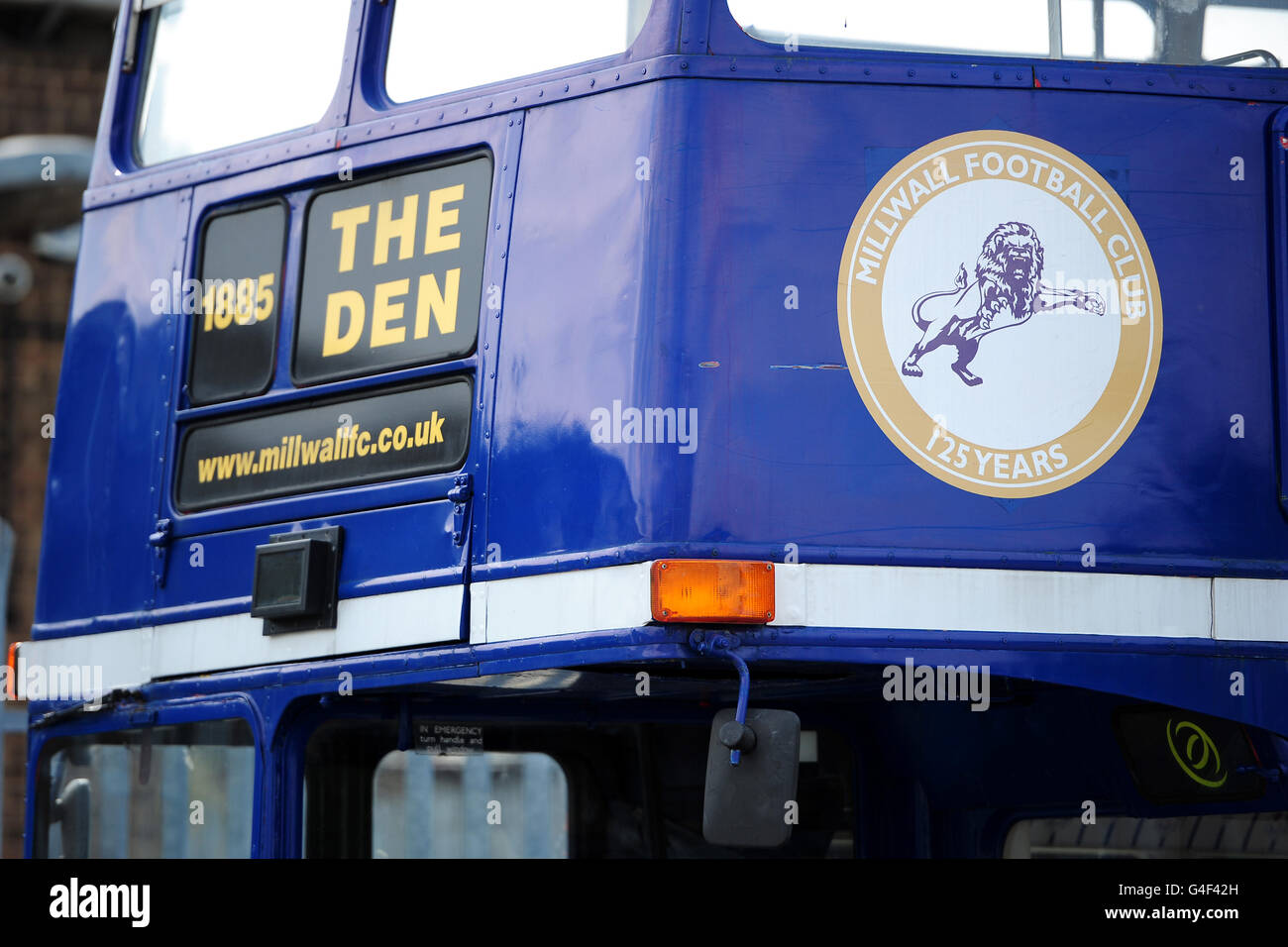The millwall bus outside the den hi-res stock photography and images ...