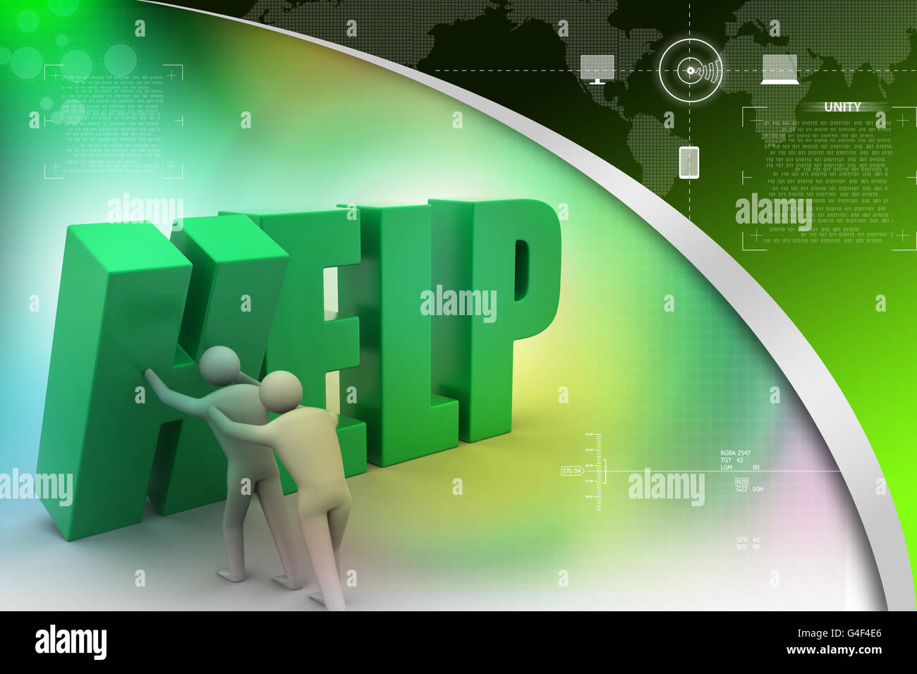 3d people help text hi-res stock photography and images - Alamy