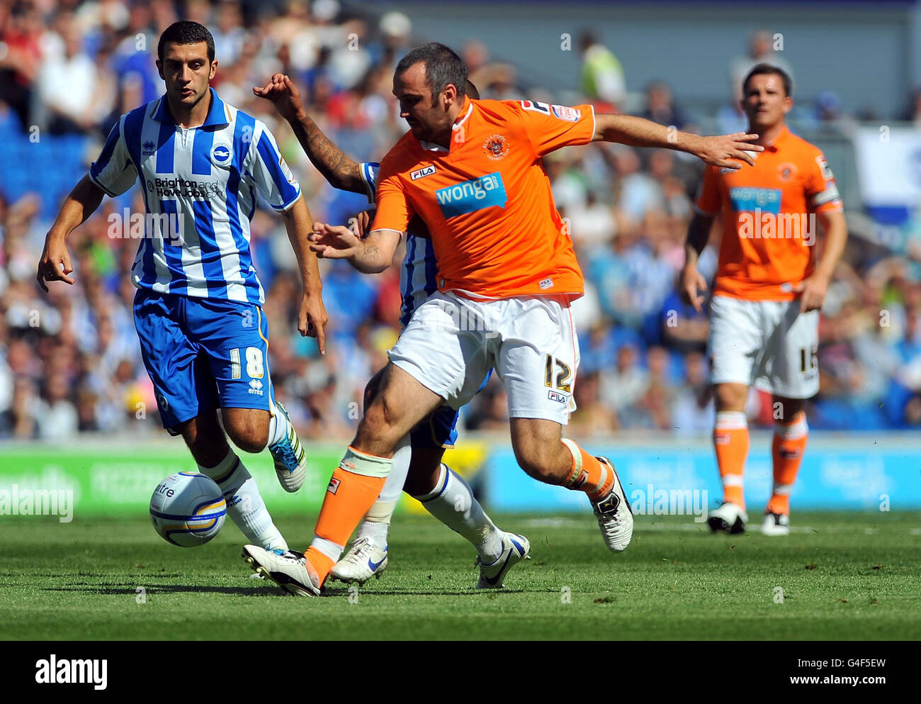 Blackpool's Gary Taylor-Fletcher and Brighton and Hove Albion's Gary ...