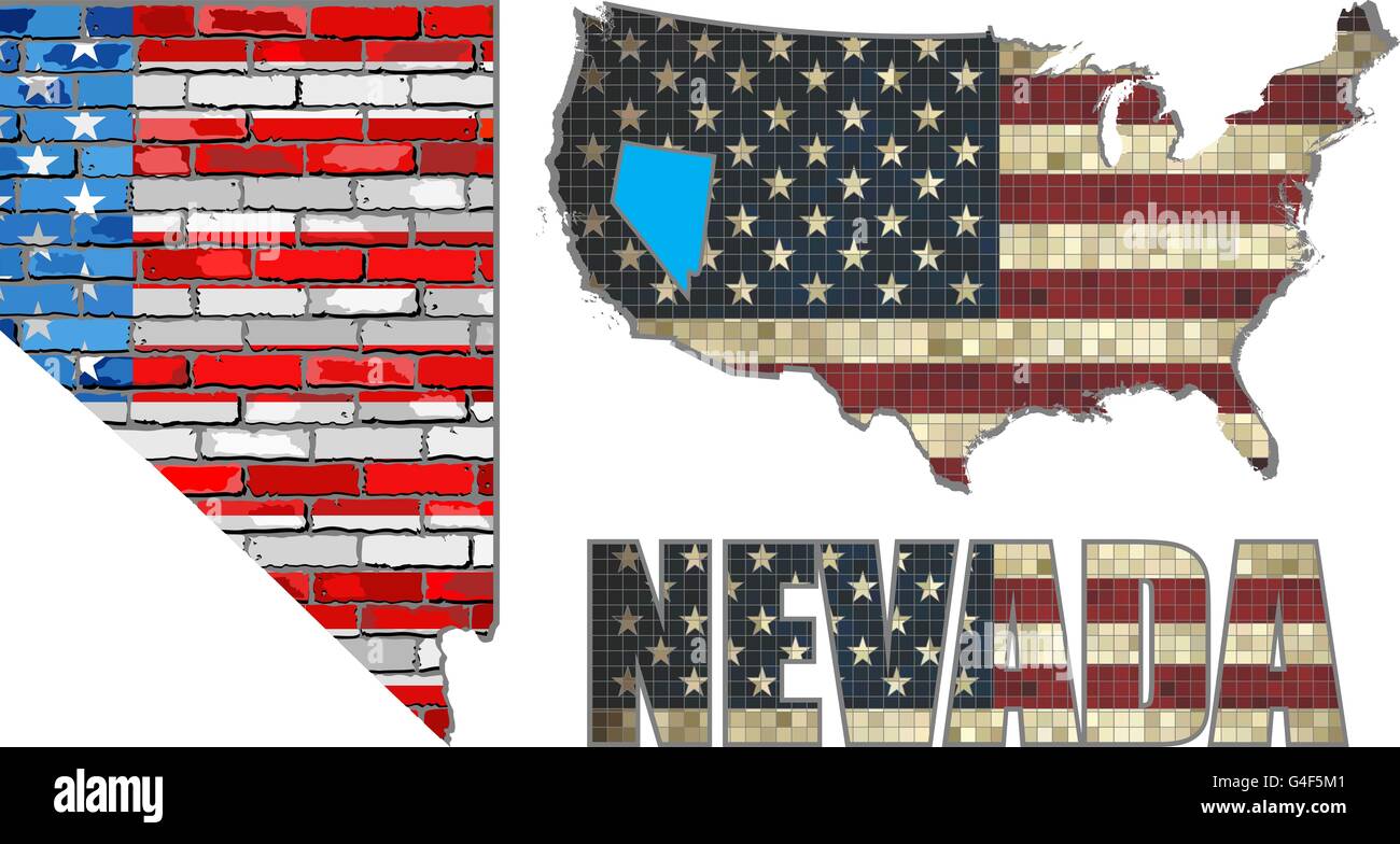 USA state of Nevada on a brick wall Stock Photo - Alamy