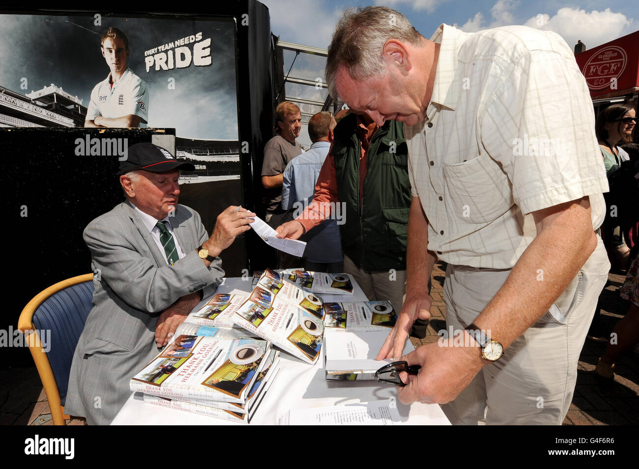 Brian Scovell signs copies of his book 'Thank you Hermann Goering ...