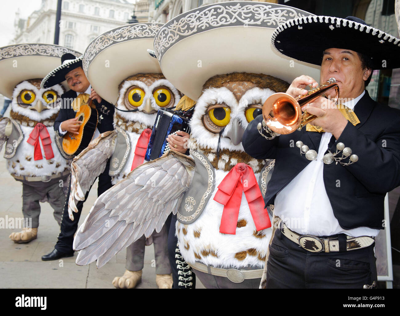 Four Mariachi Owls from the animated film Rango, take to the streets of ...