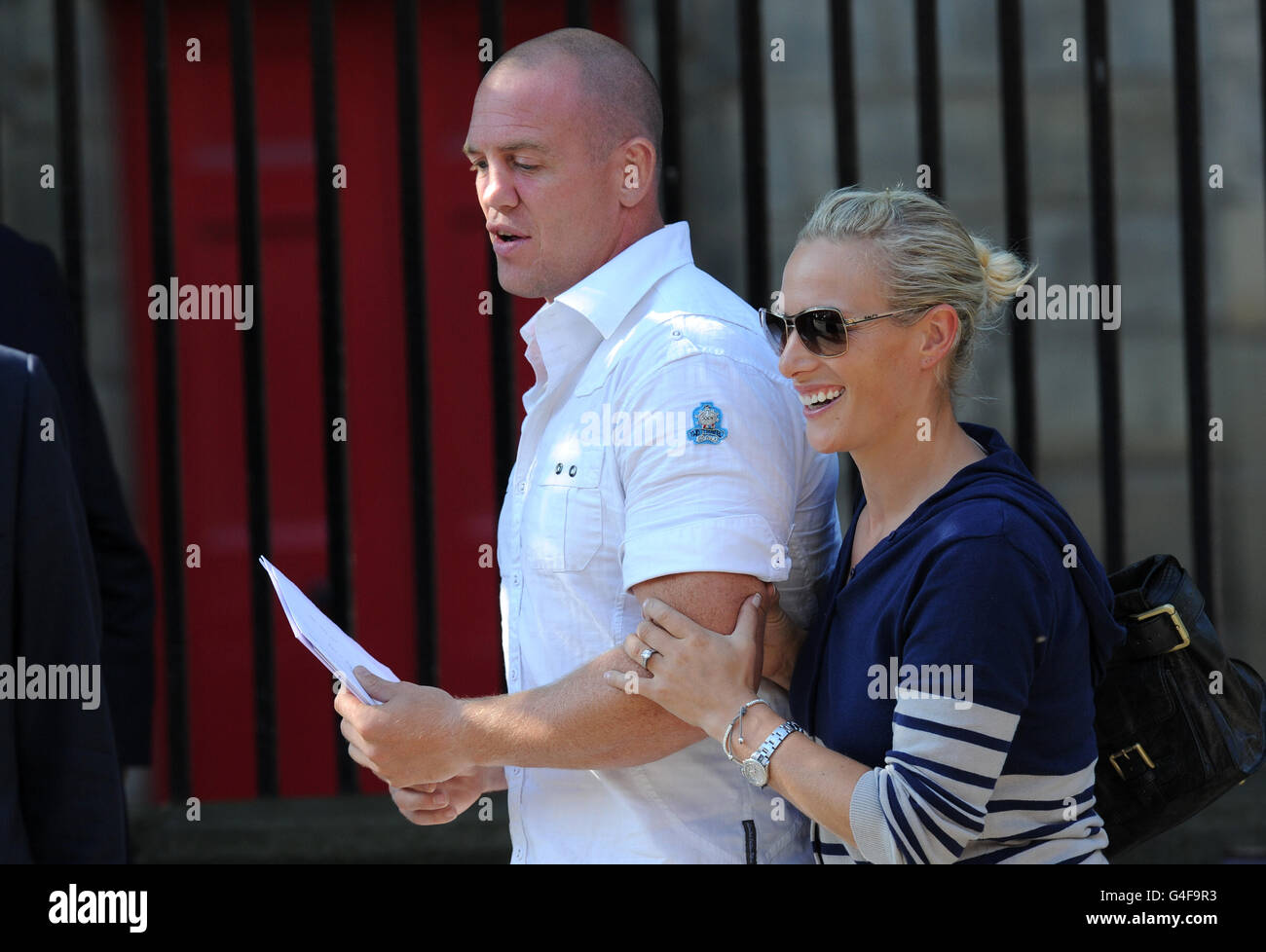 Zara phillips mike tindall outside canongate kirk hi-res stock ...