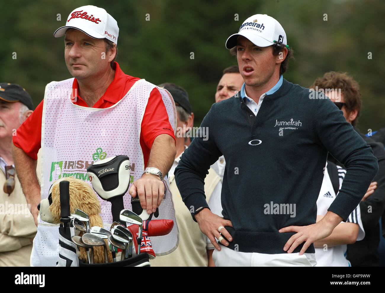 Northern Ireland's Rory McIlroy (right) with his caddy JP Fitzgerald ...