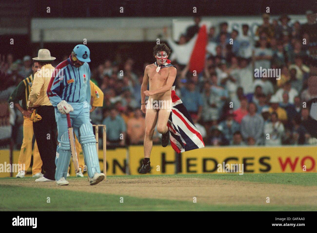 Streaker on the field during australia england in hi-res stock ...