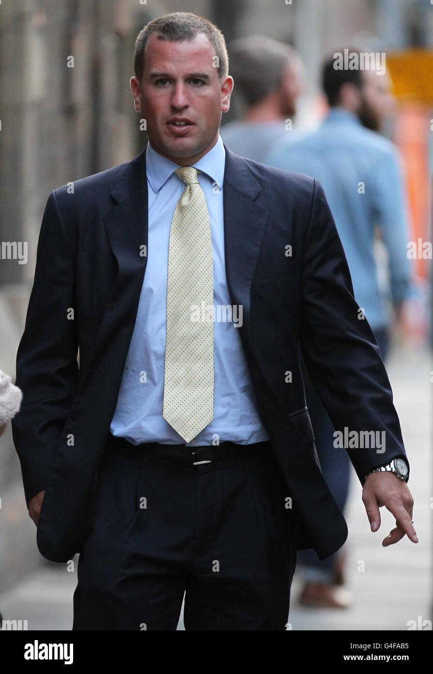 Peter Phillips arrives at a hotel in Edinburgh prior to his sister Zara ...