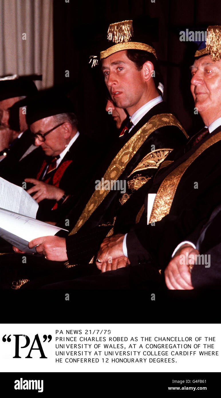 Prince wales chancellor university wales hi-res stock photography and ...