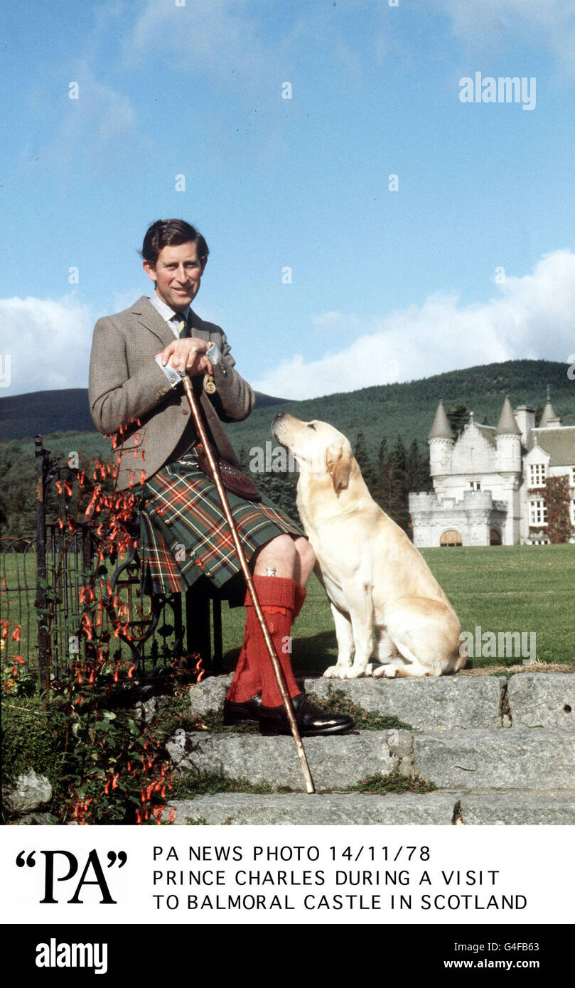 PA NEWS PHOTO 14/11/78 PRINCE CHARLES DURING A VISIT TO BALMORAL CASTLE ...
