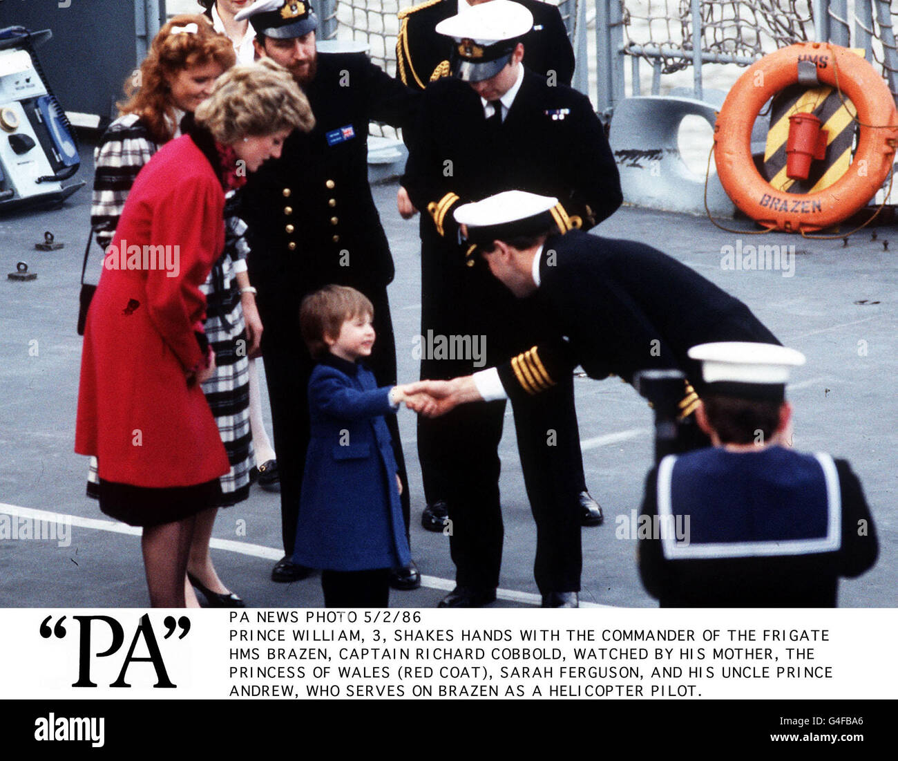 ROYAL VISIT TO HMS BRAZEN Stock Photo - Alamy